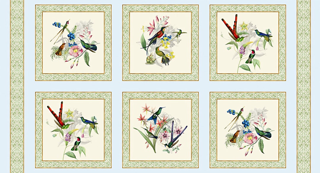 New - Hummingbird Heaven Blocks - Elizabeth Studio - 1 Panel (24 ...