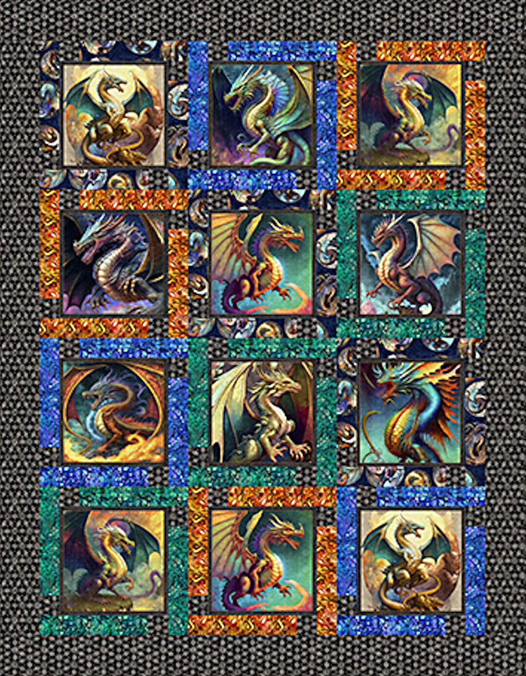 Dragon Fyre Block Talk Swirly Girls Quilt Pattern - Etsy