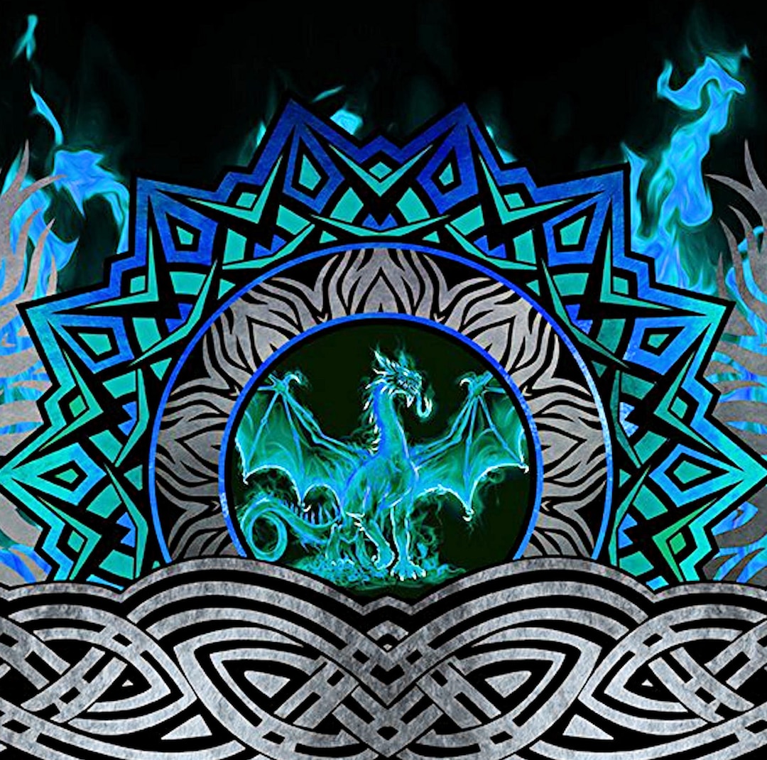 Celtic Blue Fury Dragon Border Stripe - in the Beginning - Jason Yenter ...