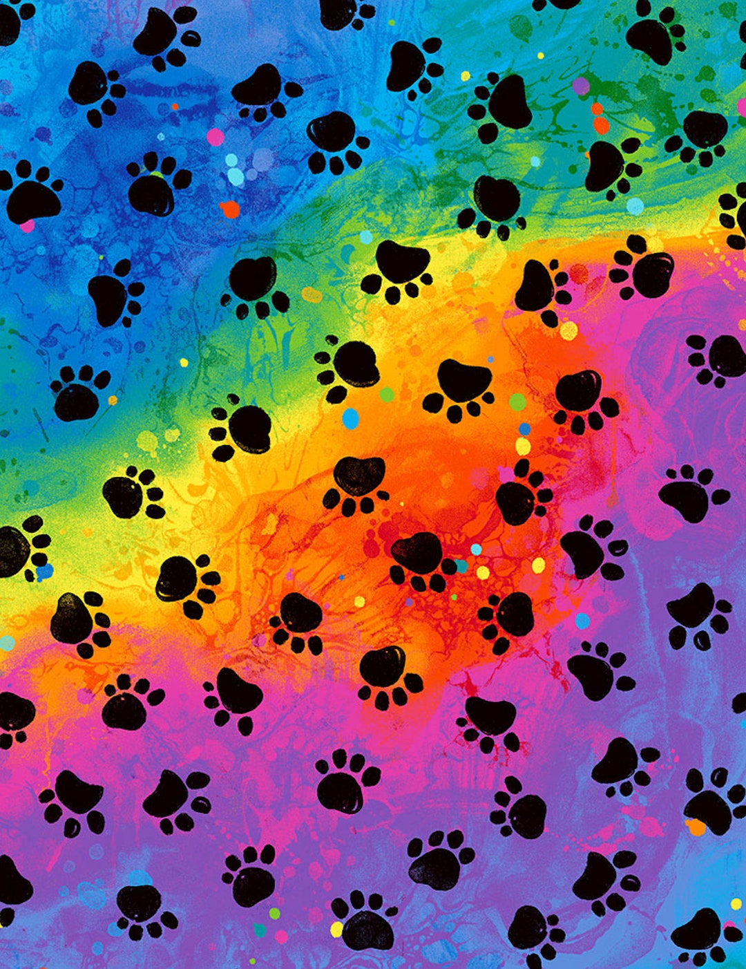 Meow Za Rainbow Paws Timeless Treasures 1 Yard Last Available - Etsy