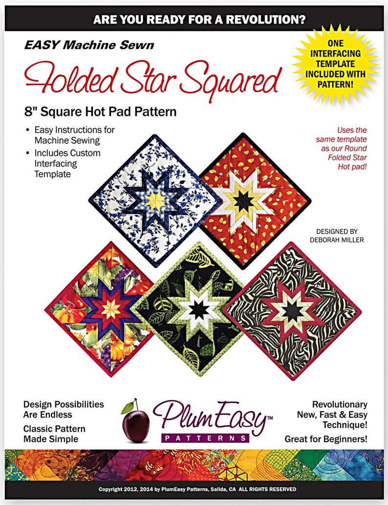 Folded Star Squared Hot Pad - Plum Easy Patterns - Etsy