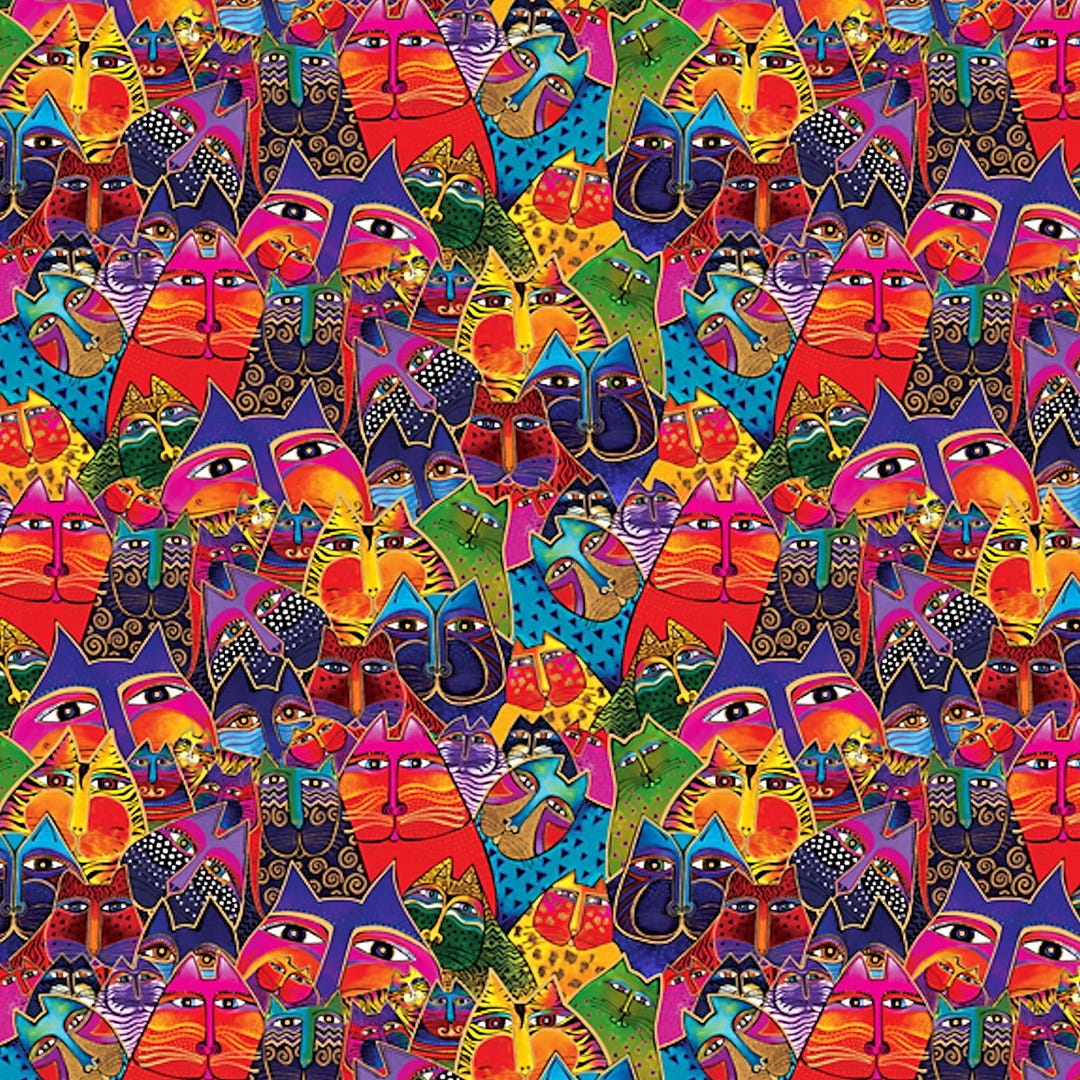 New - Fantasticats Packed Cats - Metallic Digital - Laurel Burch ...