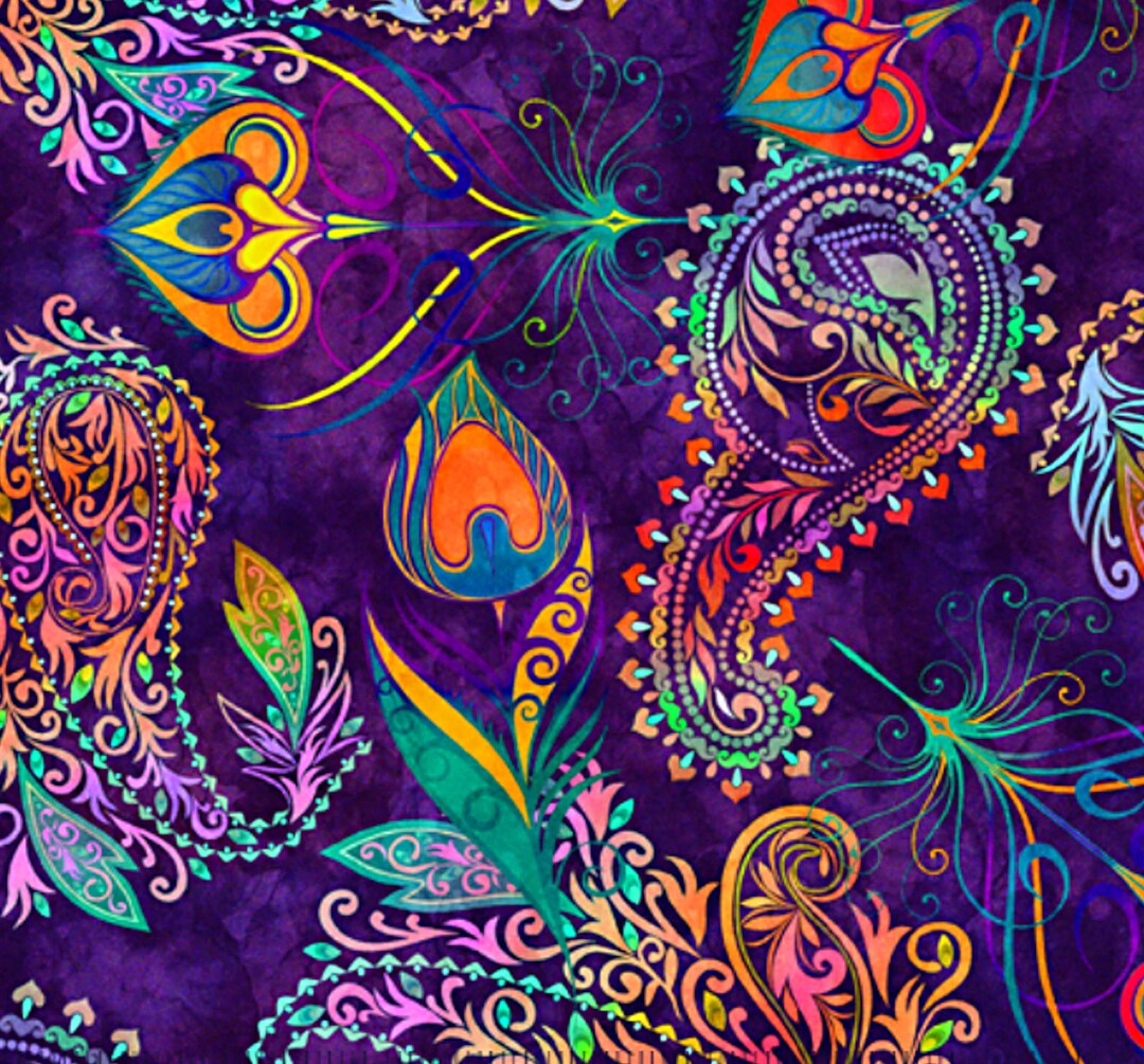 Eclectica Purple Large Paisley Dan Morris Quilting Treasures 1 Short ...