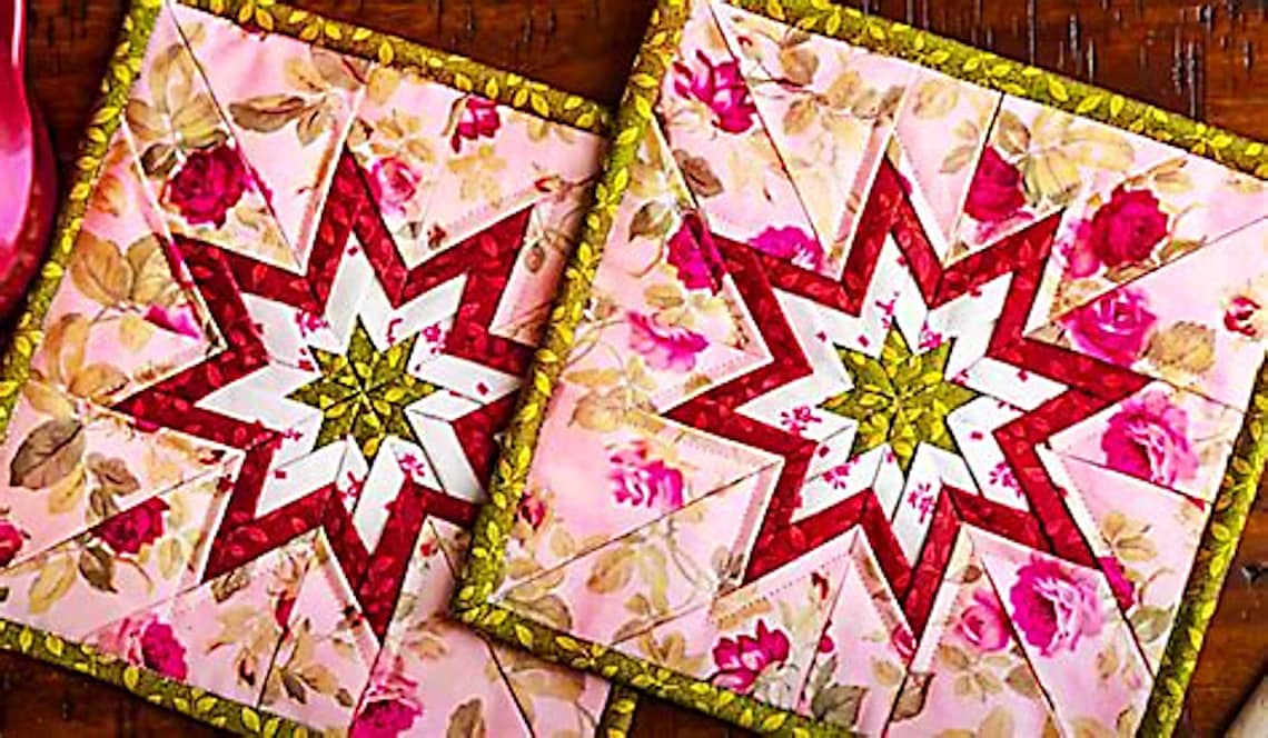 Folded Star Squared Hot Pad - Plum Easy Patterns - Etsy