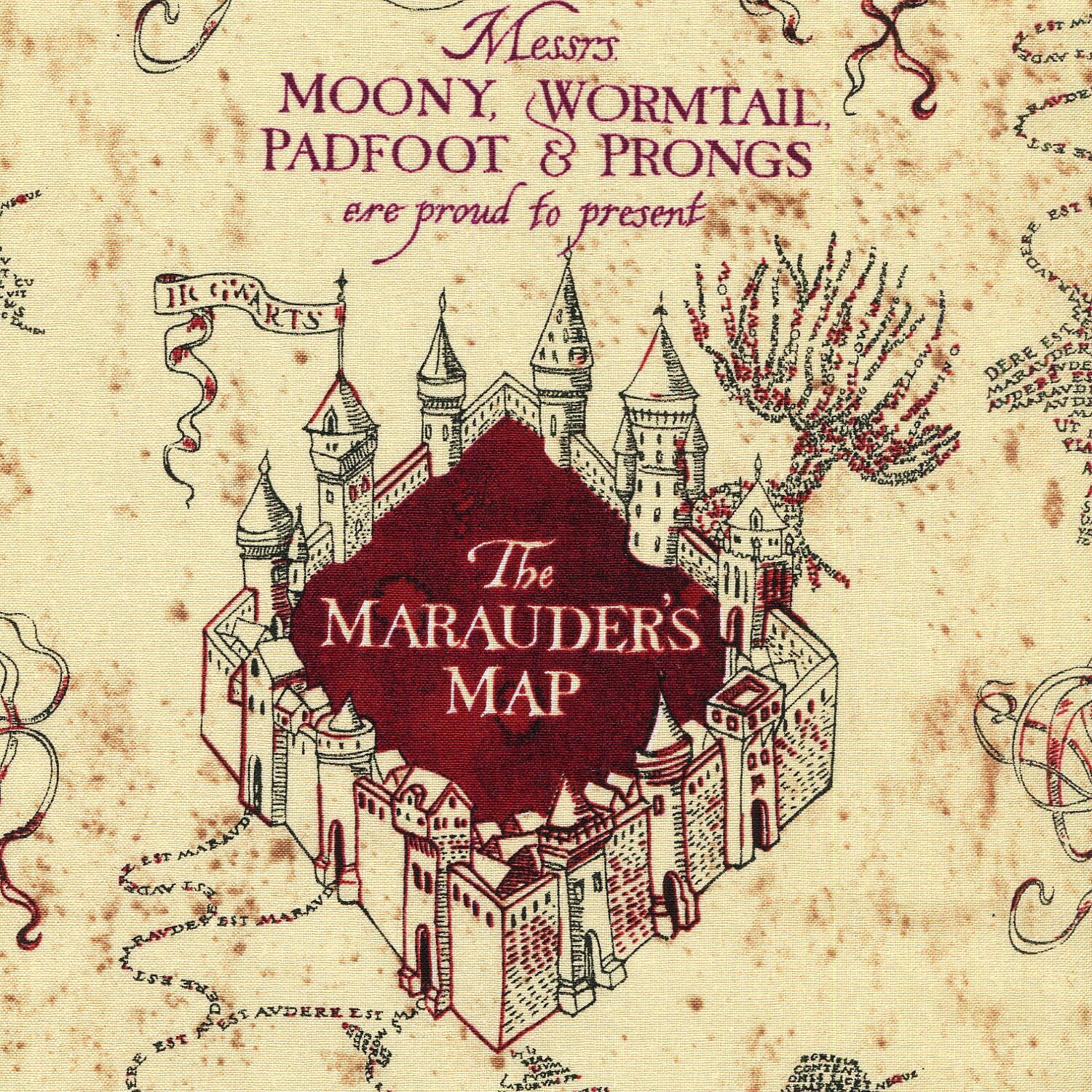 Mapa del merodeador de Harry Potter Camelot Fabrics Fat - Etsy México