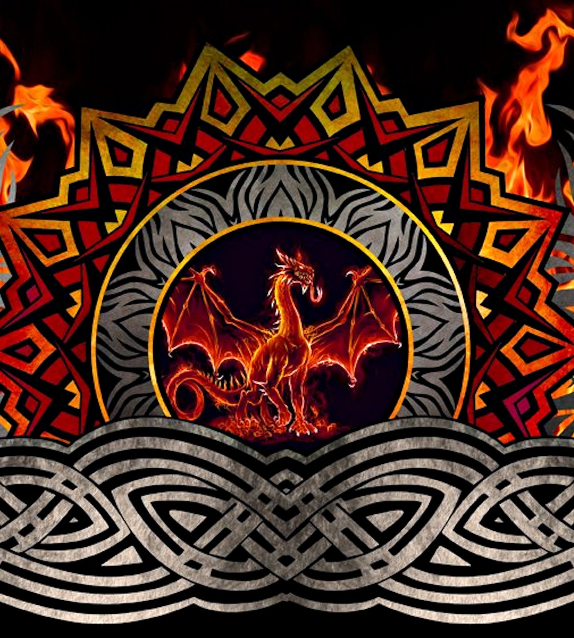 Celtic Red Dragon Border Stripe in the Beginning Jason - Etsy