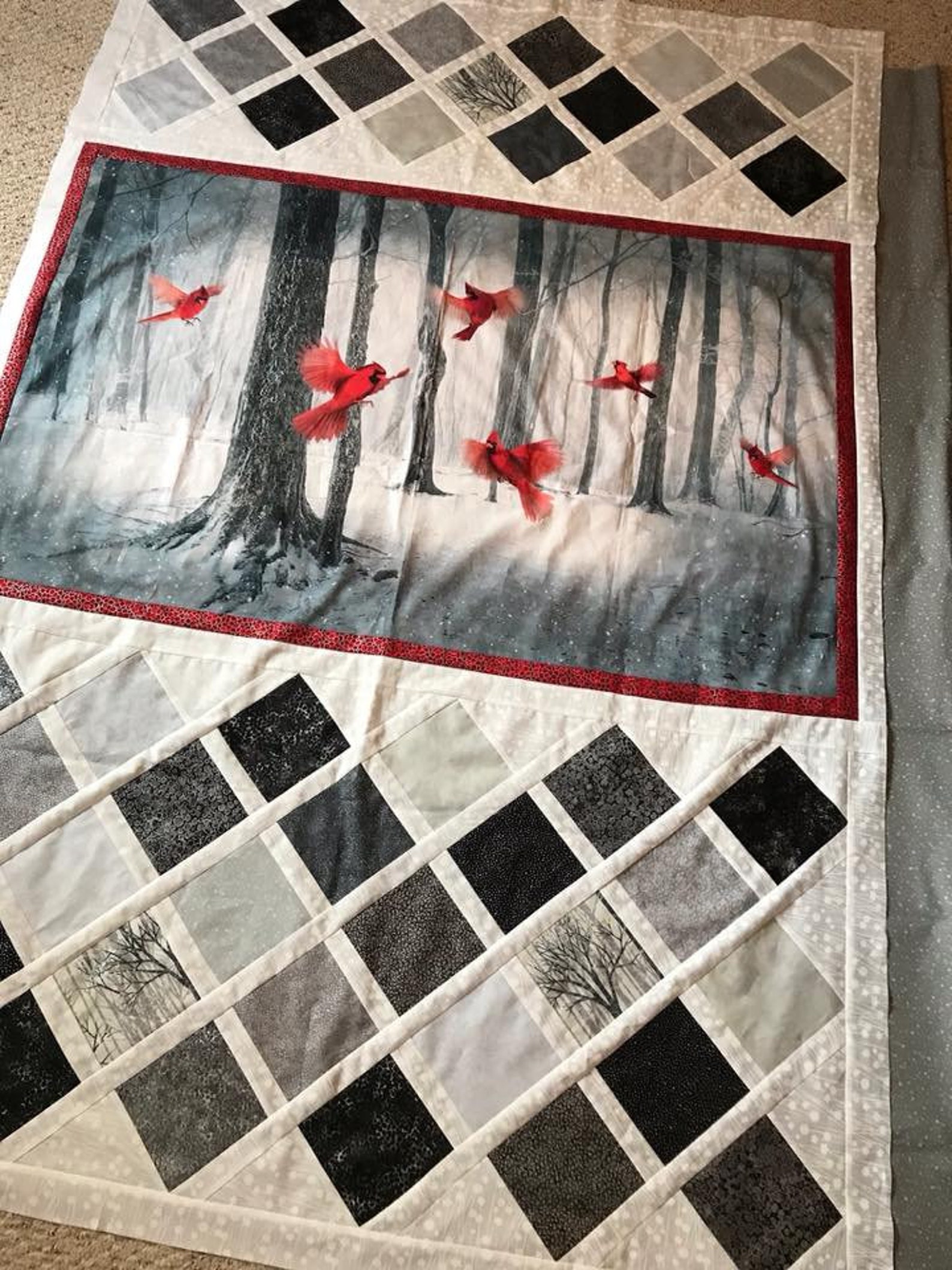 Cardinal Forest Call Of The Wild Digital Hoffman Fabrics Etsy