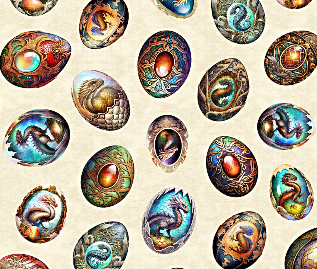 New Dragon Fyre Eggs Cream QT Fabrics 1 Yard More - Etsy