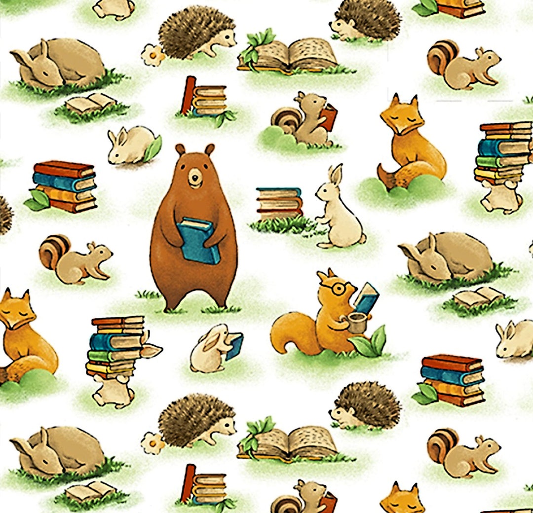 Forest Fables Animals and Books - Paintbrush Studio - Yardage and More ...