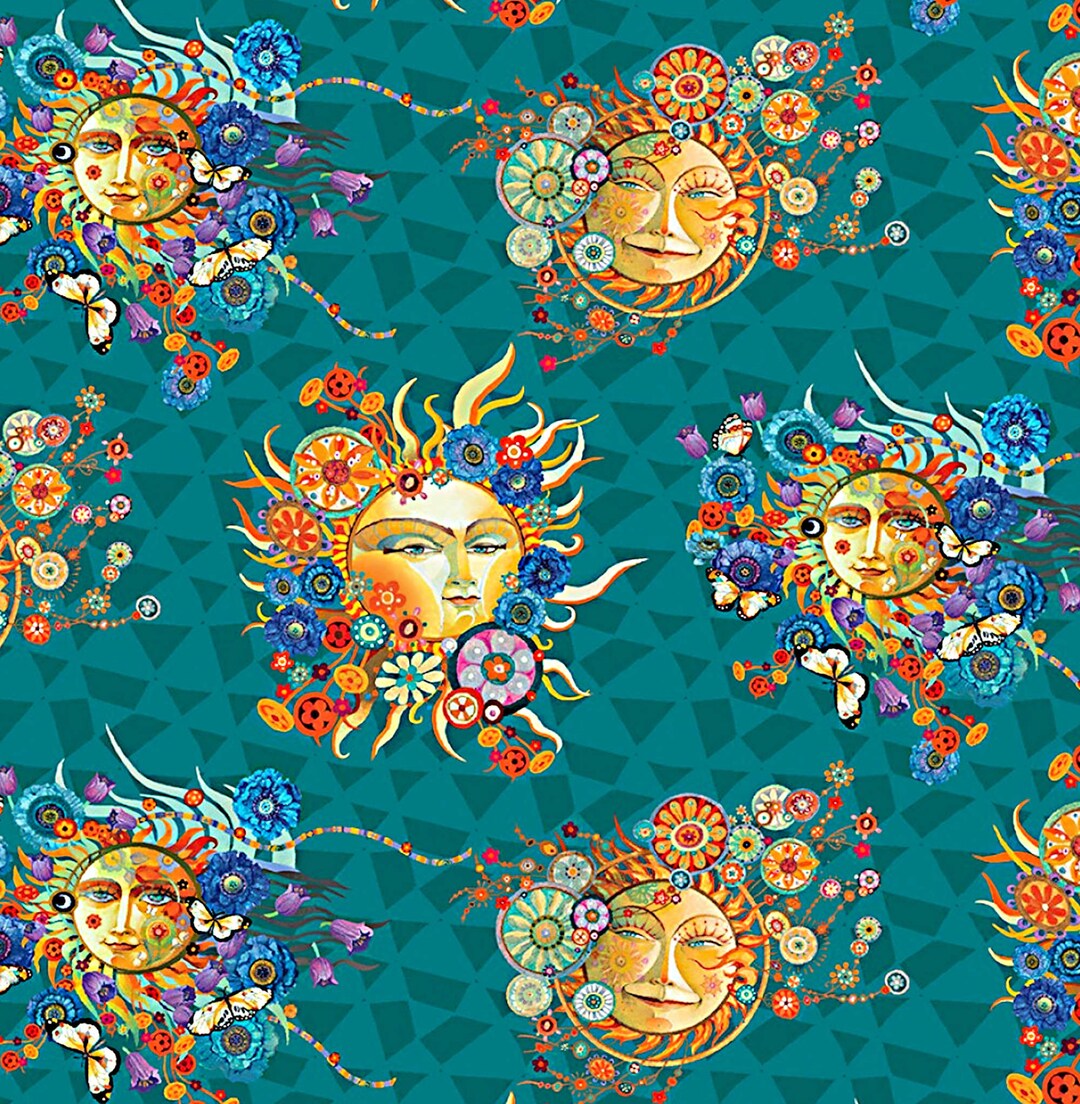 Season of the Sun Teal & Prism - Benartex - Yardage and More Available ...