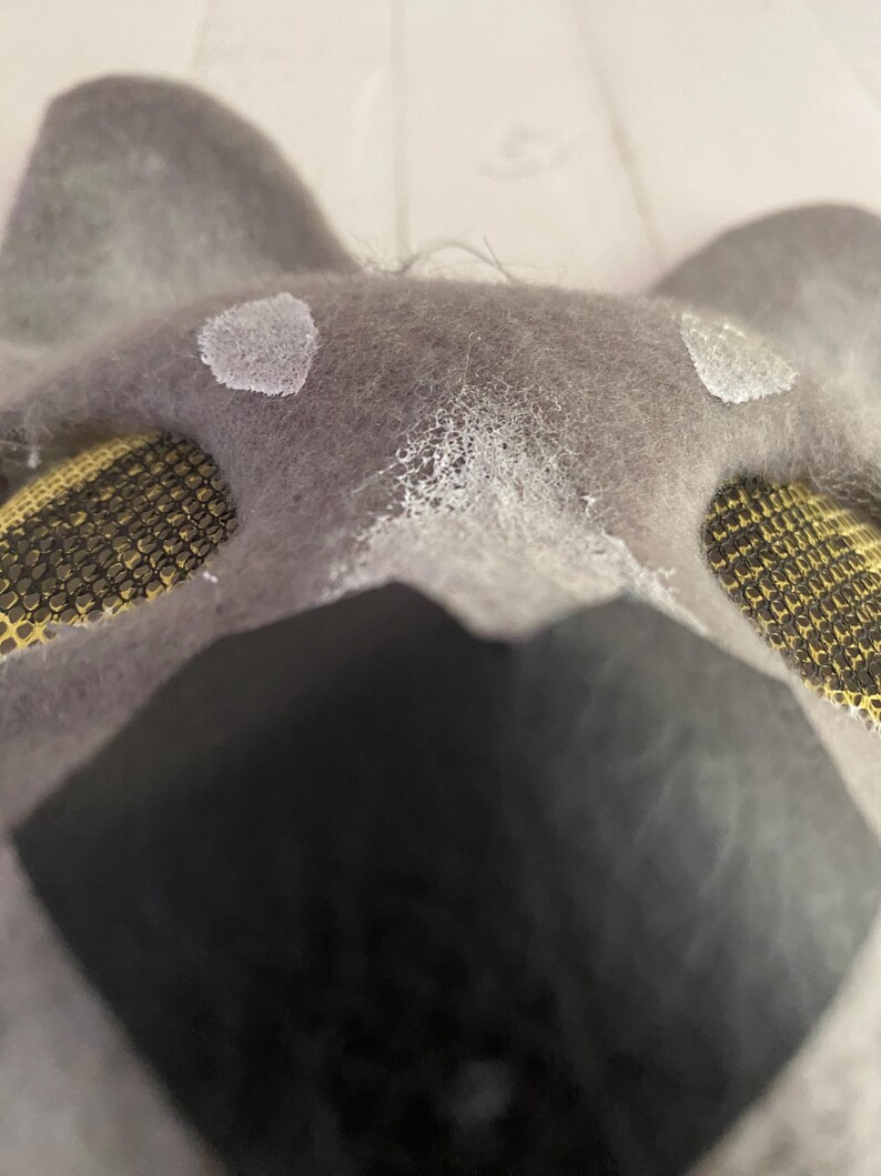 Grey Cat Lined Bendy Ears Yellow Eyes - Etsy