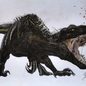 Pencil Drawing Indoraptor From Jurassic World - Etsy