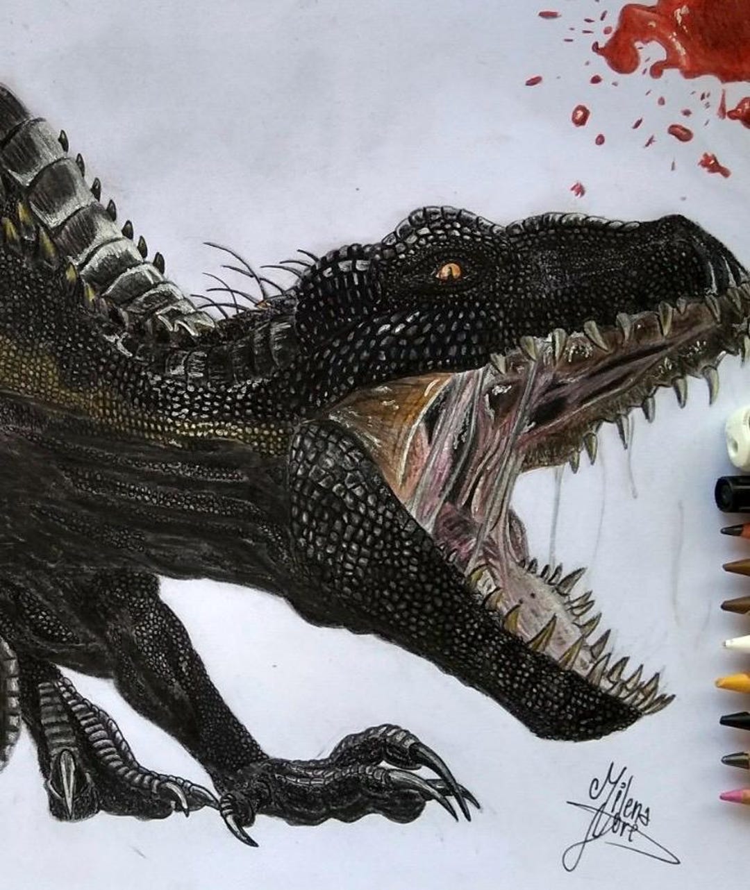 Pencil Drawing Indoraptor From Jurassic World - Etsy