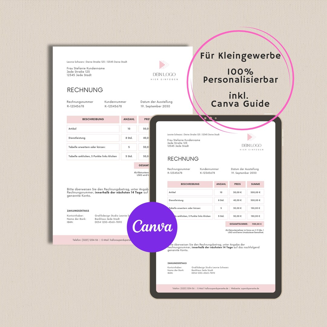 Invoice Template Small Business German | Invoice Small Business ...
