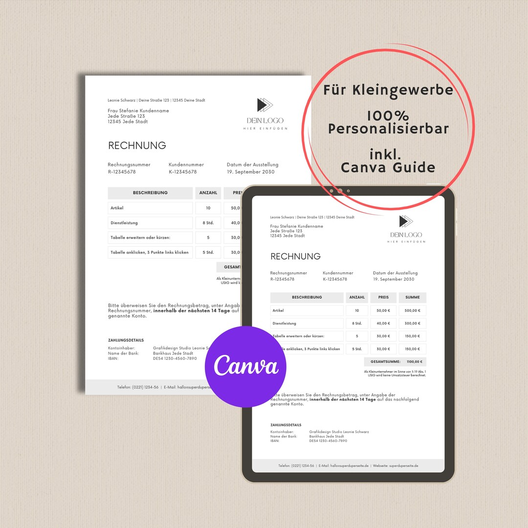 Invoice Template Small Business German Invoice Small Business ...