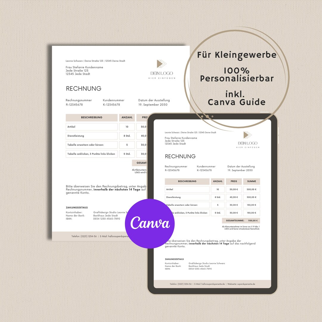 Invoice Template Small Business German | Invoice Small Business ...