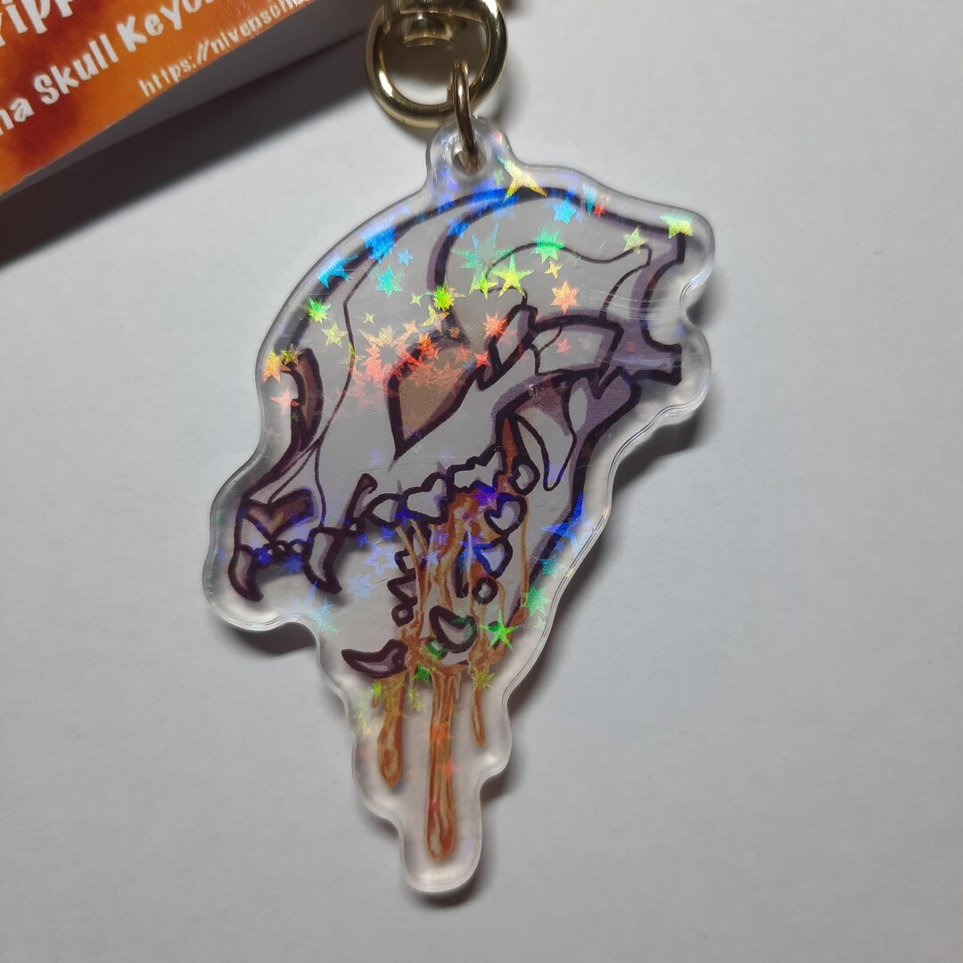 Drippy Hyena Skull Keychain - Etsy
