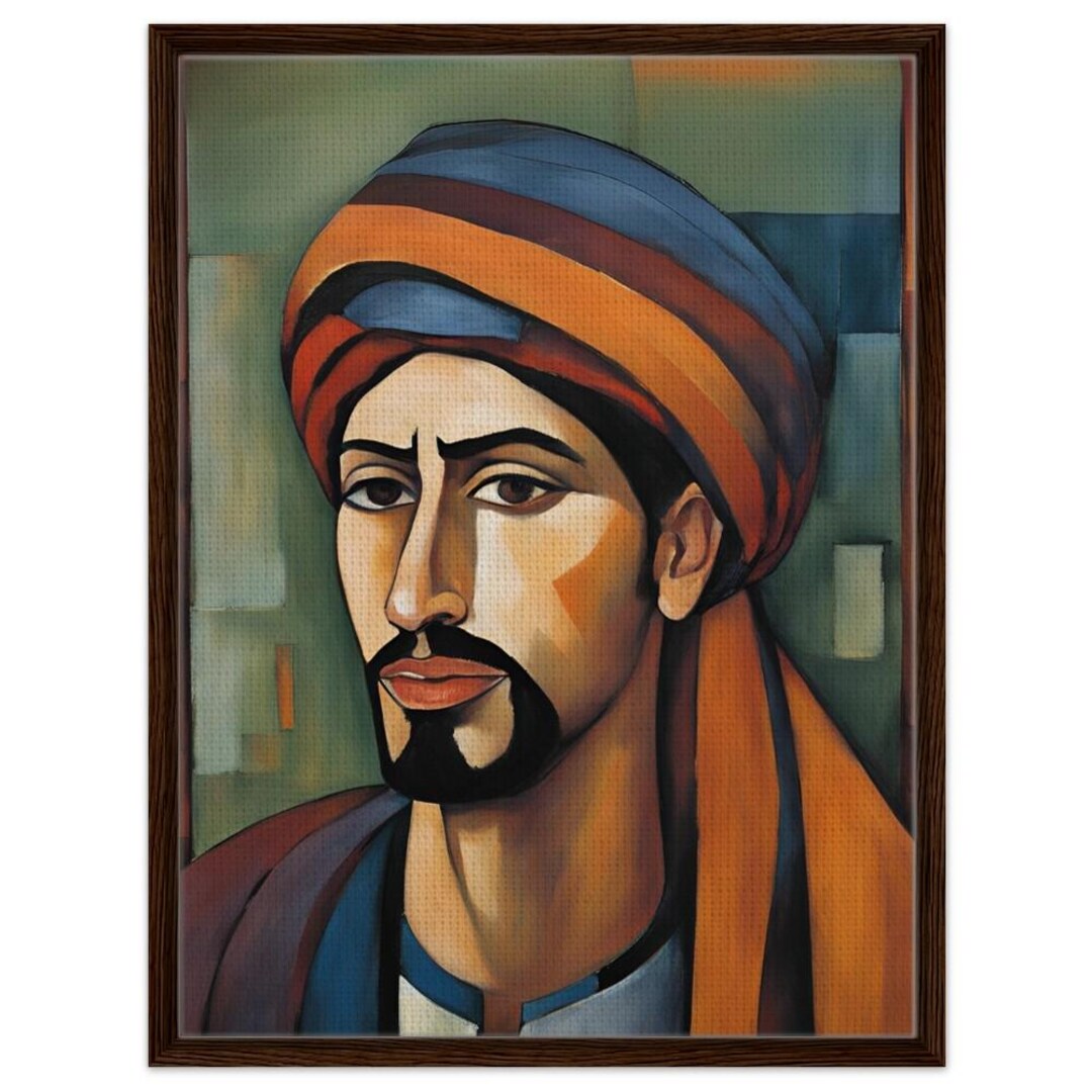 Vintage Boho Portrait Wall Art – Middle Eastern Man Art for Home ...