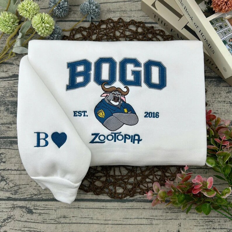 Custom Zootopia Characters Embroidery Sweatshirt, Nick and Judy, Mayor ...