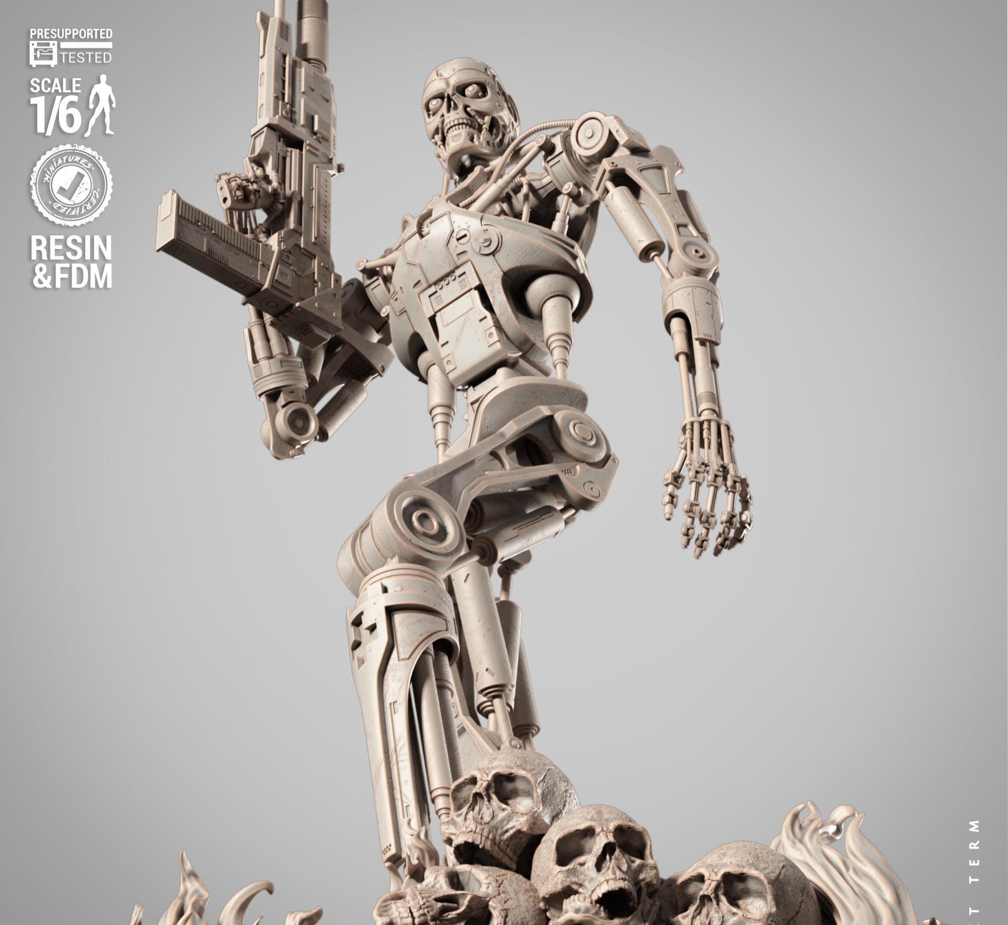 Terminator T-800 High Detail Figure Statue 3d Model 3d Paint 3d Printer ...