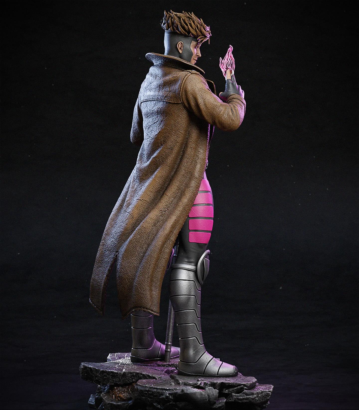 Gambit X-men High Detail Figure Statue 3d Model 3d Paint 3d Printer STL ...