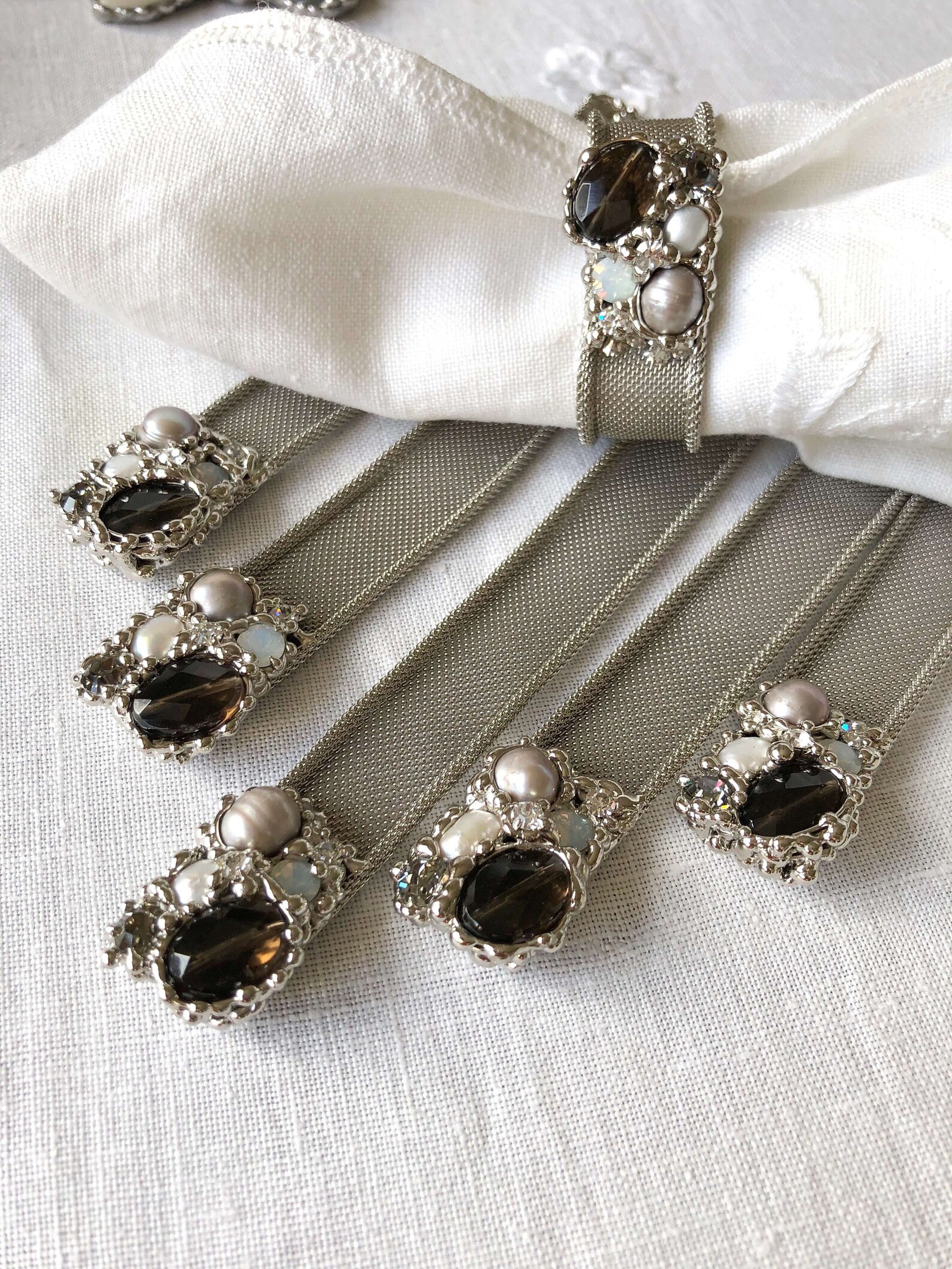 SET OF 6 Luxury and Exclusively Designed Napkin Rings Grey - Etsy
