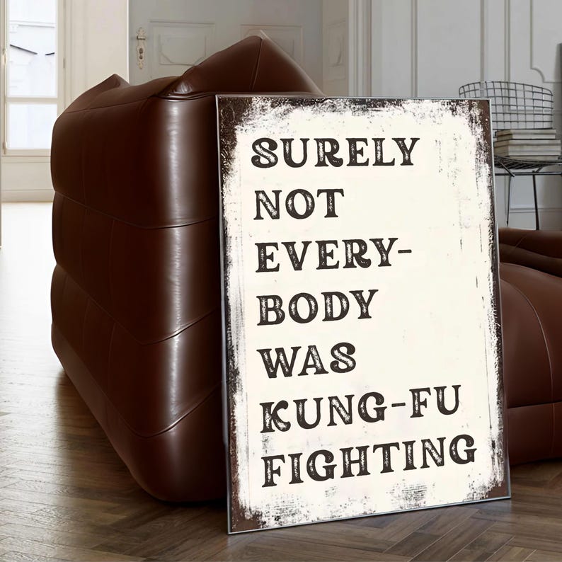 Funny Kung-fu Quote Print: Retro 70s Typography (digital Download ...