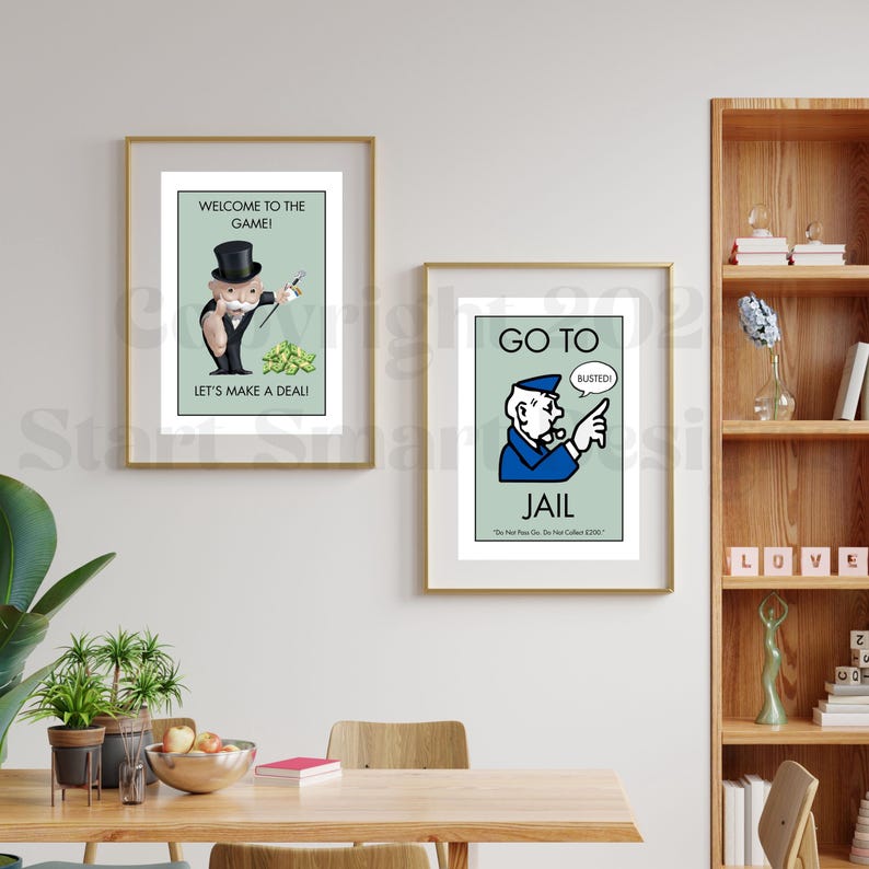 Monopoly Inspired Wall Art Prints: Game Room Decor (digital Prints) - Etsy