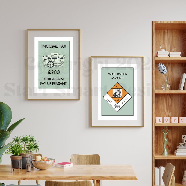 Monopoly Inspired Wall Art Prints: Game Room Decor (digital Prints) - Etsy