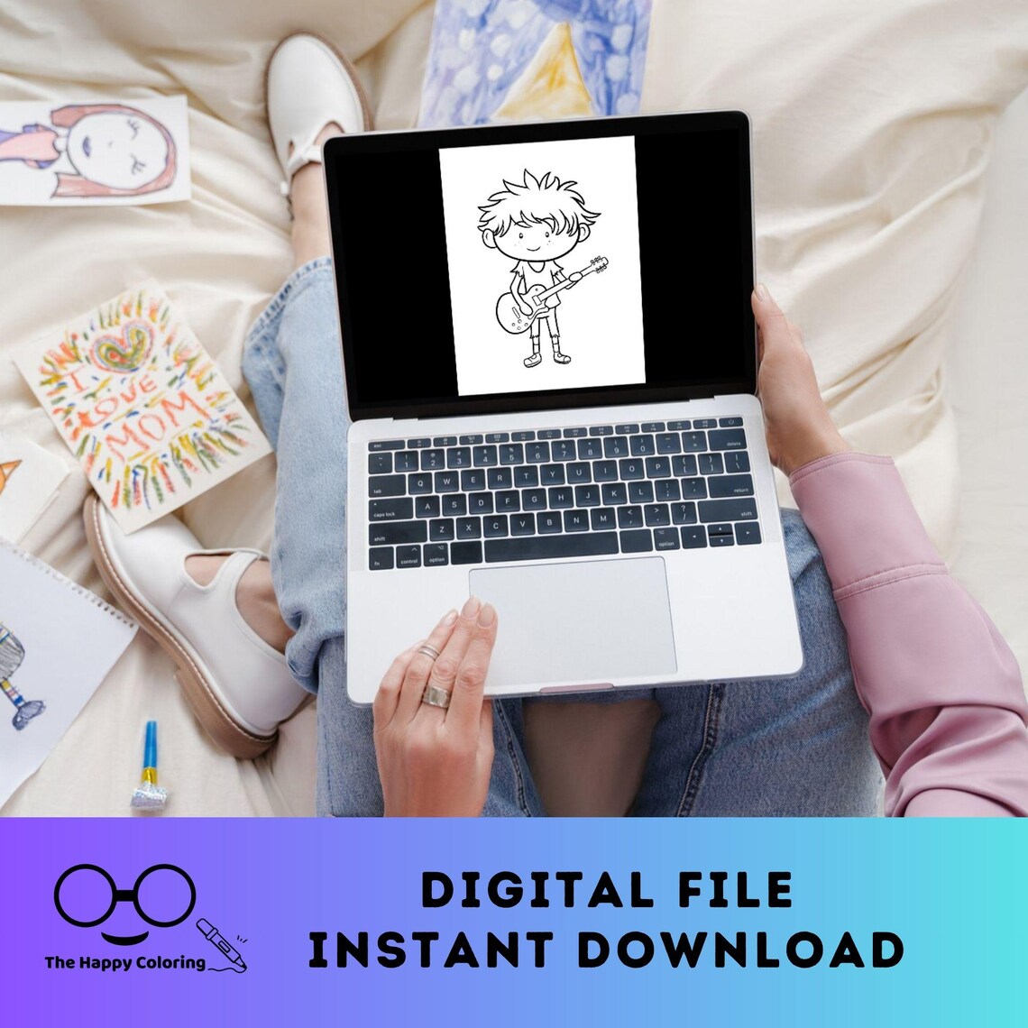 Rockstar Coloring Pages | Guitar Microphone and Band Sheets for Kids ...