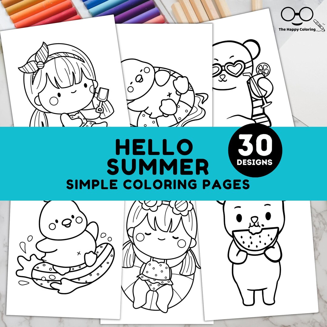 Hello Summer Coloring Pages | Printable Beach and Vacation Sheets for ...