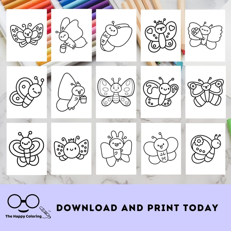 Cute Butterfly Coloring Pages | Printable Butterfly Flower Sheets for ...