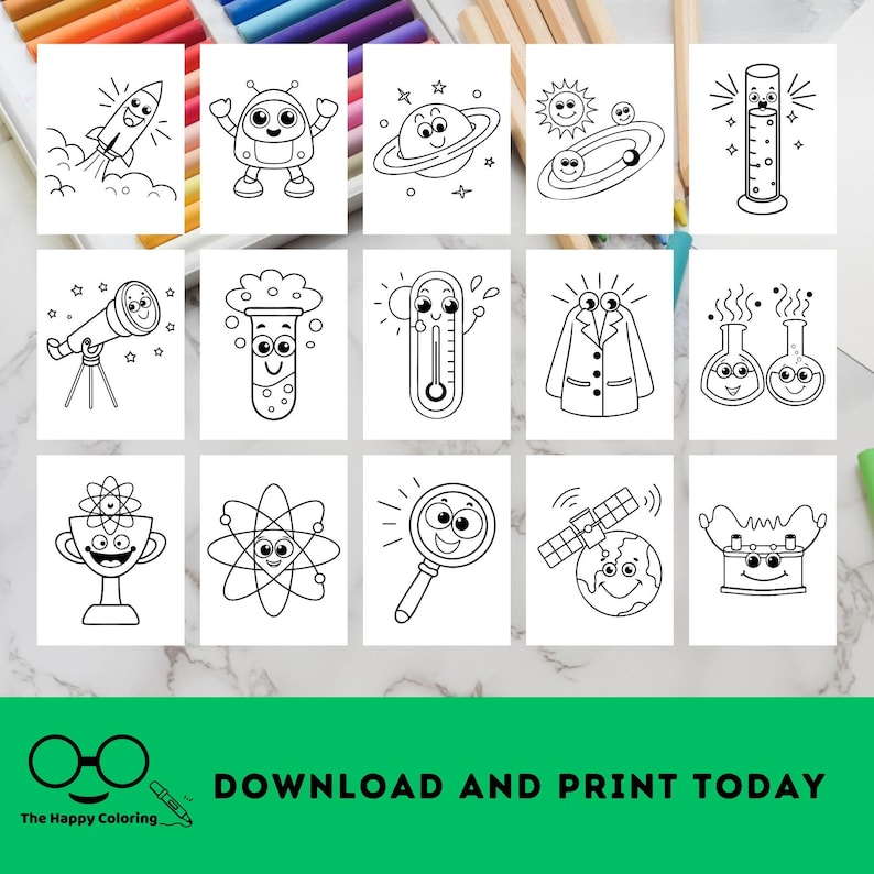 Cute Science Coloring Pages | 30 Printable STEM Sheets for Kids and ...