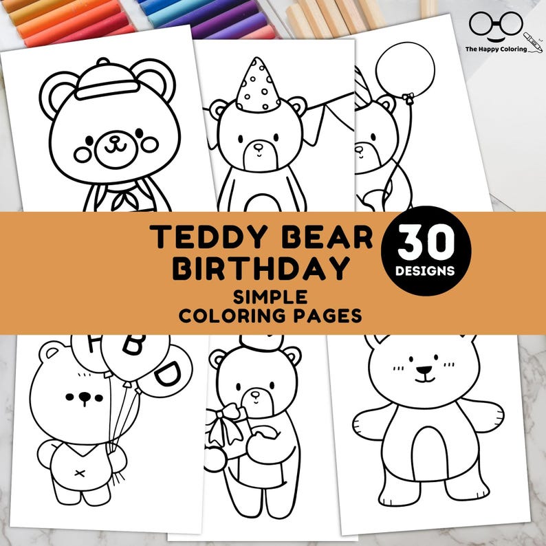 Teddy Bear Birthday Coloring Pages | Printable Teddy Bear and Balloon ...