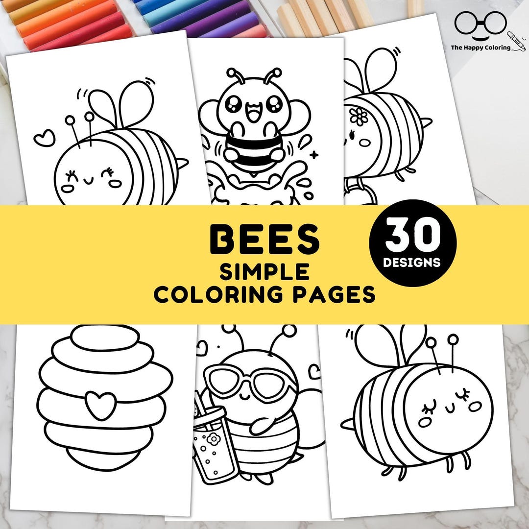 Cute Bee Coloring Pages | Printable Honeycomb and Flower Sheets for ...