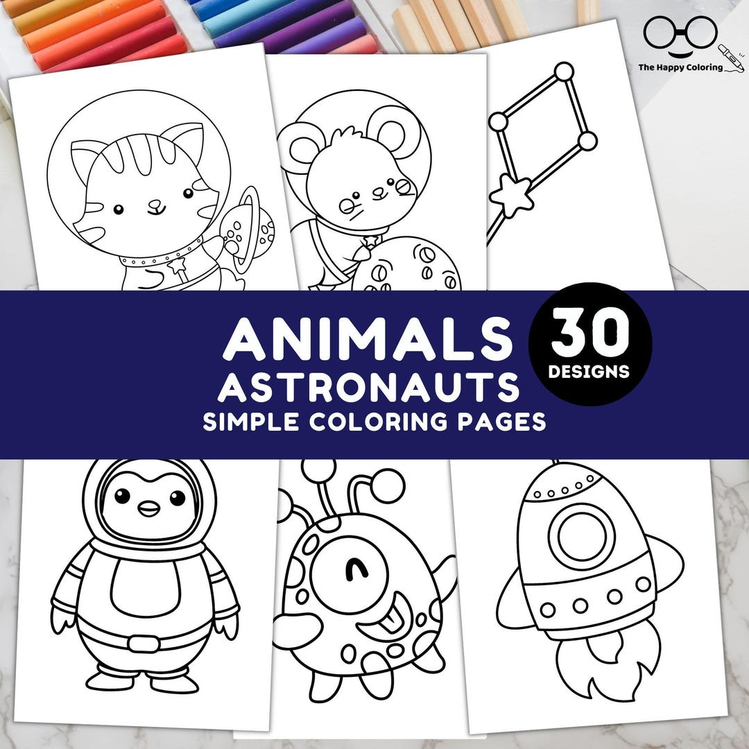 Animals Astronauts Coloring Pages | 30 Printable Space-themed Sheets ...