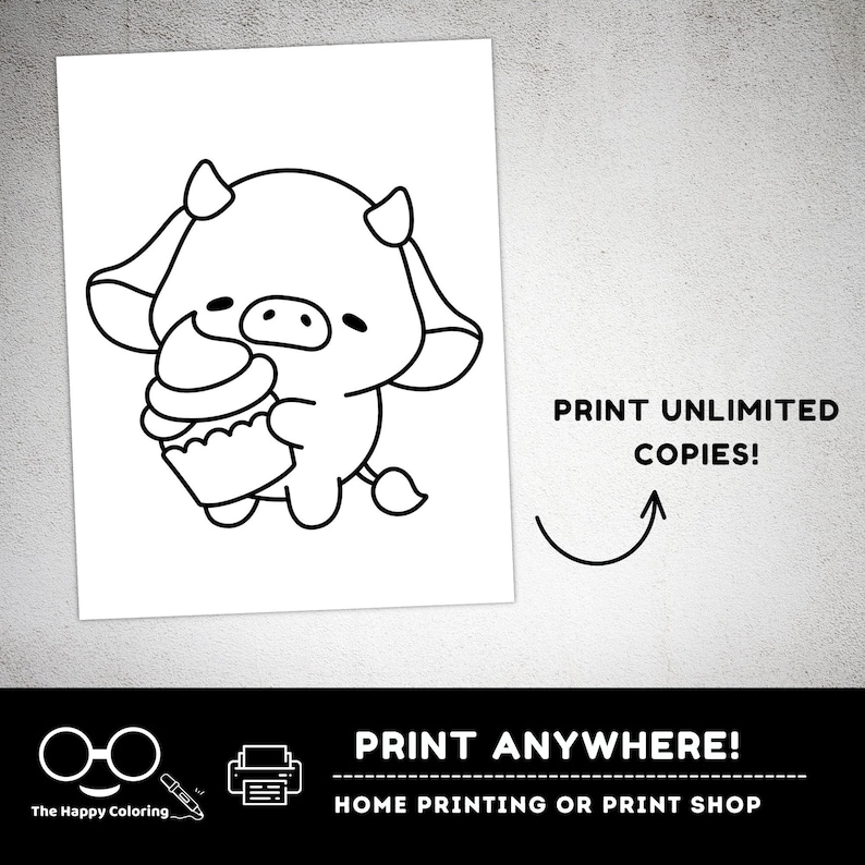 Cute Highland Cow Coloring Pages | Printable Farm Animal and Country ...