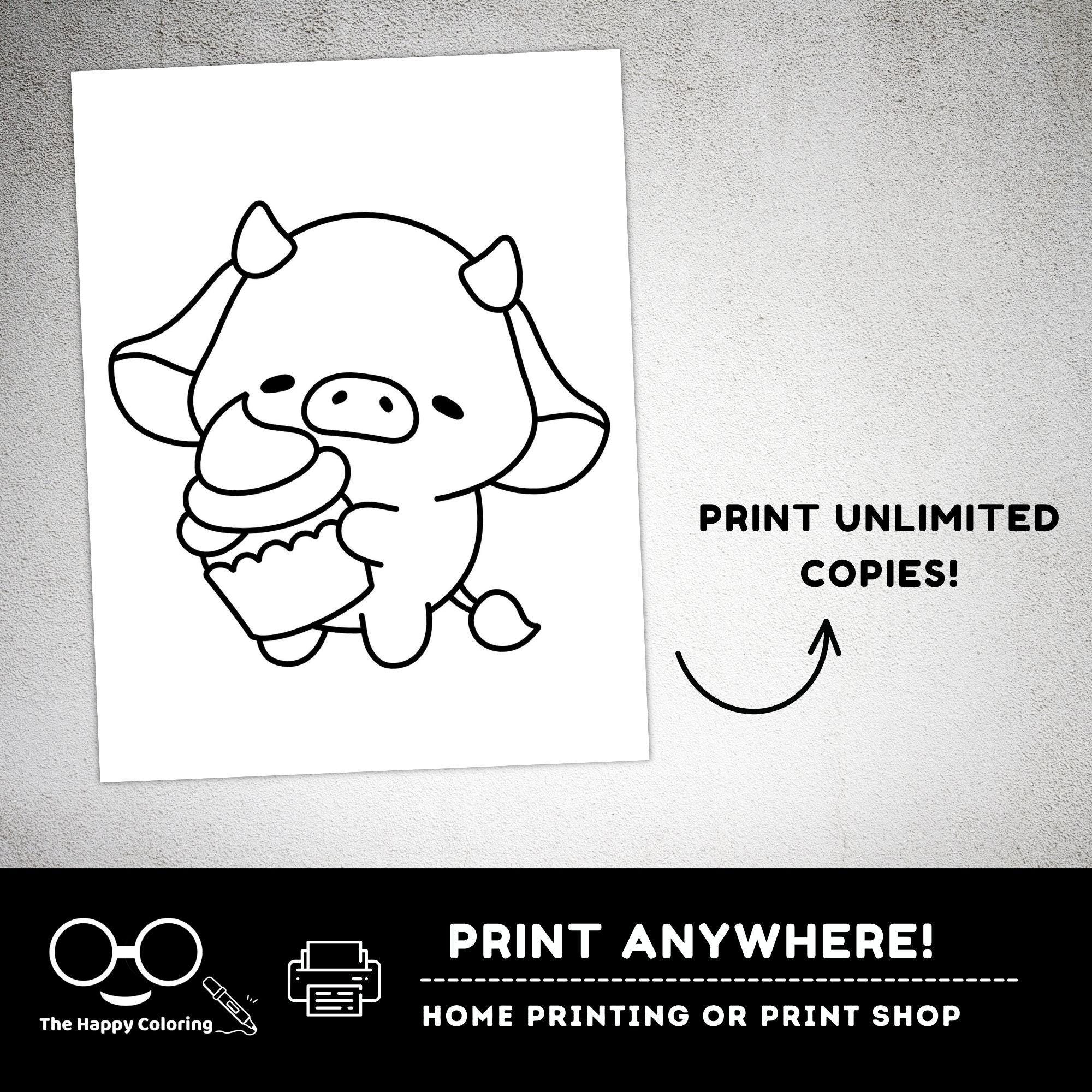 Cute Highland Cow Coloring Pages | Printable Farm Animal and Country ...