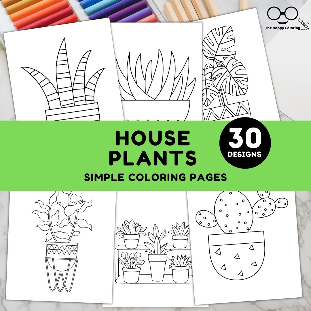 House Plants Coloring Pages for Adults | 30 Printable Plant Sheets ...