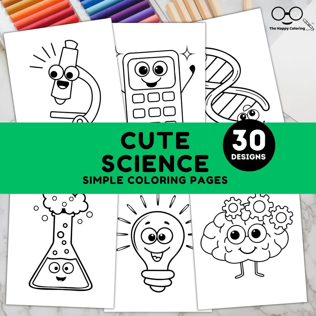 Cute Science Coloring Pages | 30 Printable STEM Sheets for Kids and ...
