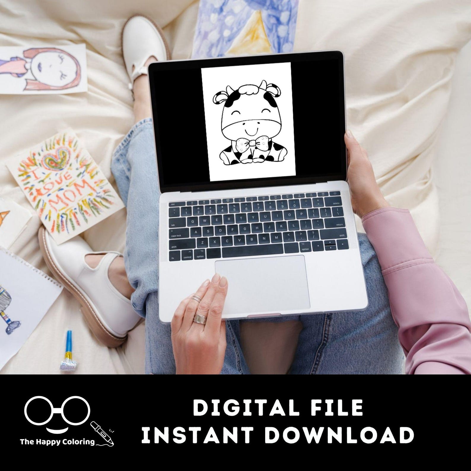 Cute Highland Cow Coloring Pages | Printable Farm Animal and Country ...