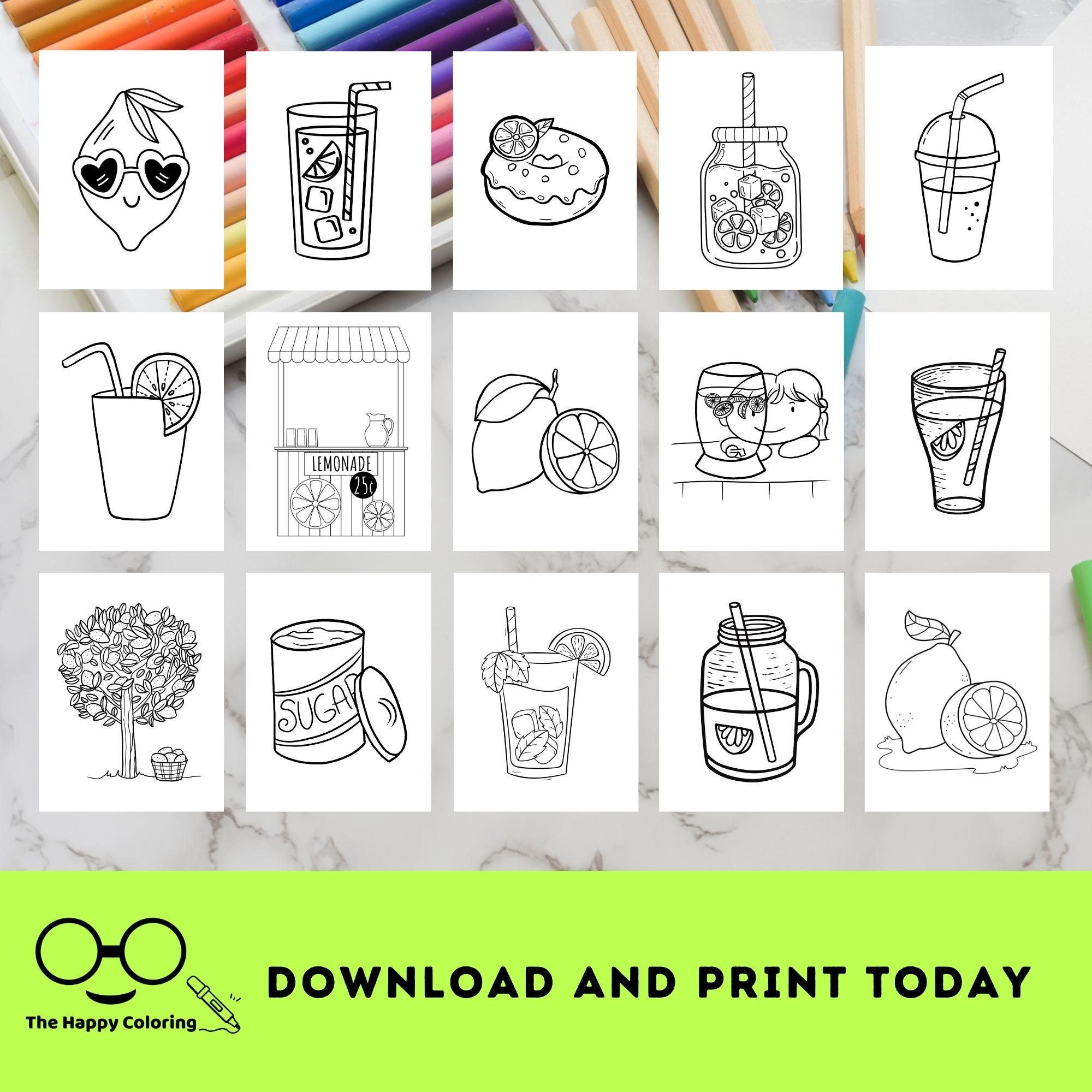 Lemonade Coloring Pages |printable Lemonade Stand and Summer Drink ...