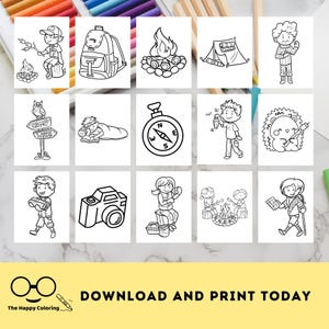 Camping Coloring Pages | 30 Printable Outdoor Adventure Sheets for Kids ...