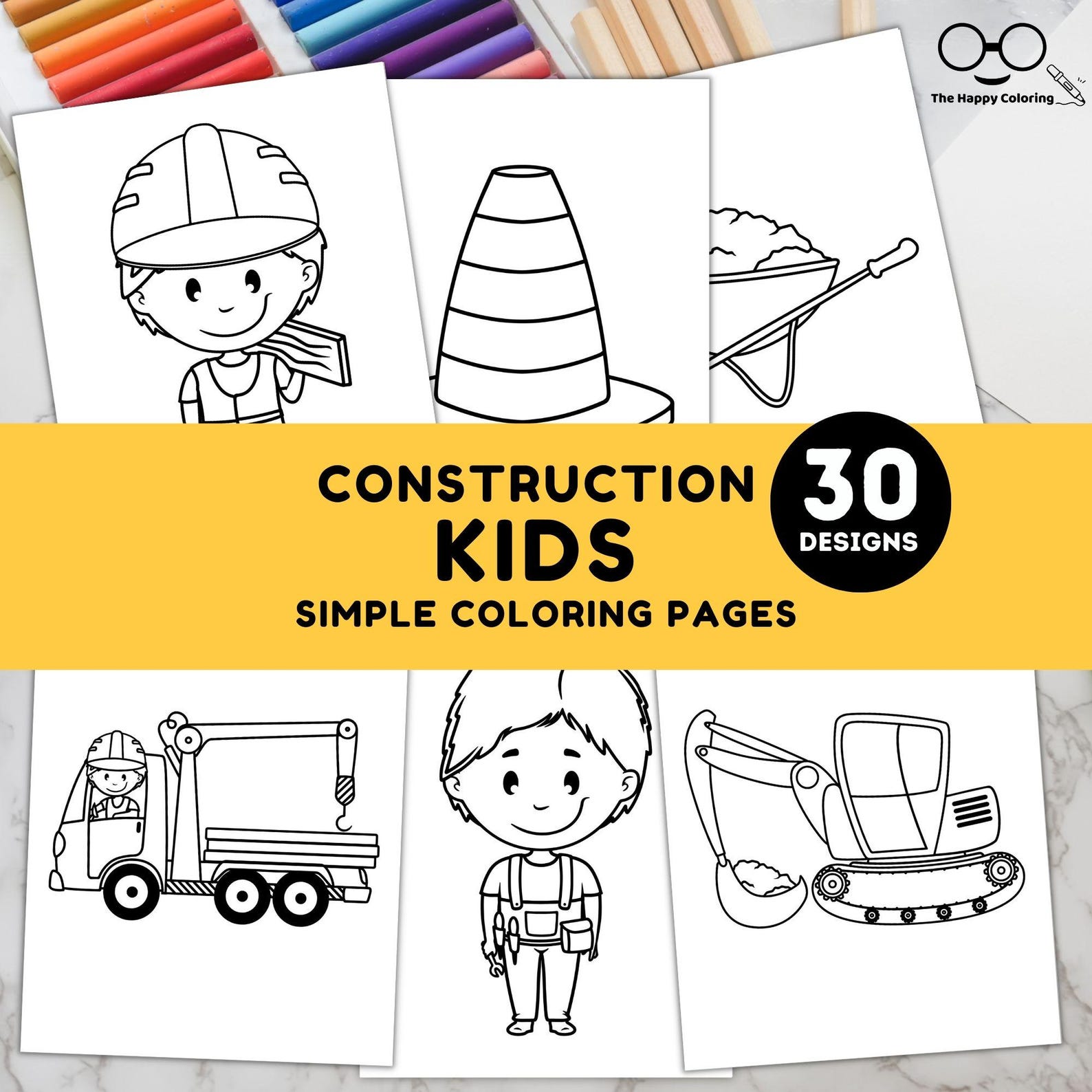 Construction Coloring Pages | 30 Printable Builder Sheets for Kids and ...