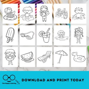 Pool Party Coloring Pages | Printable Pool Float and Beach Ball Sheets ...