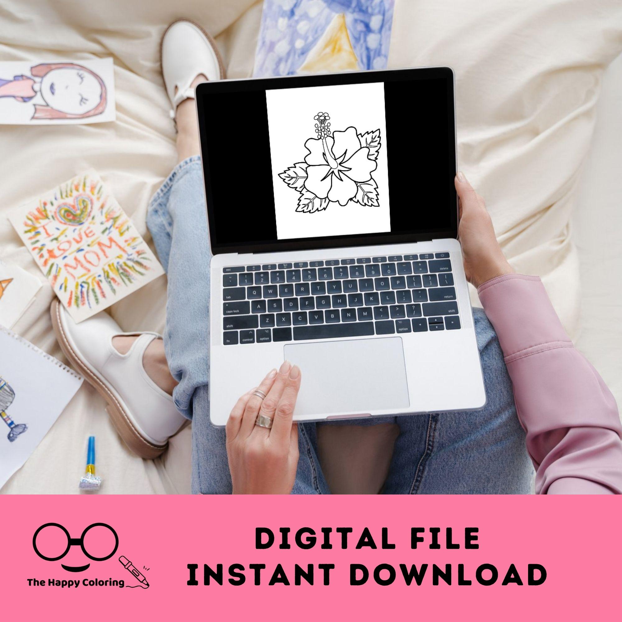 Hawaiian Coloring Pages | Printable Luau Tropical Beach and Flower ...