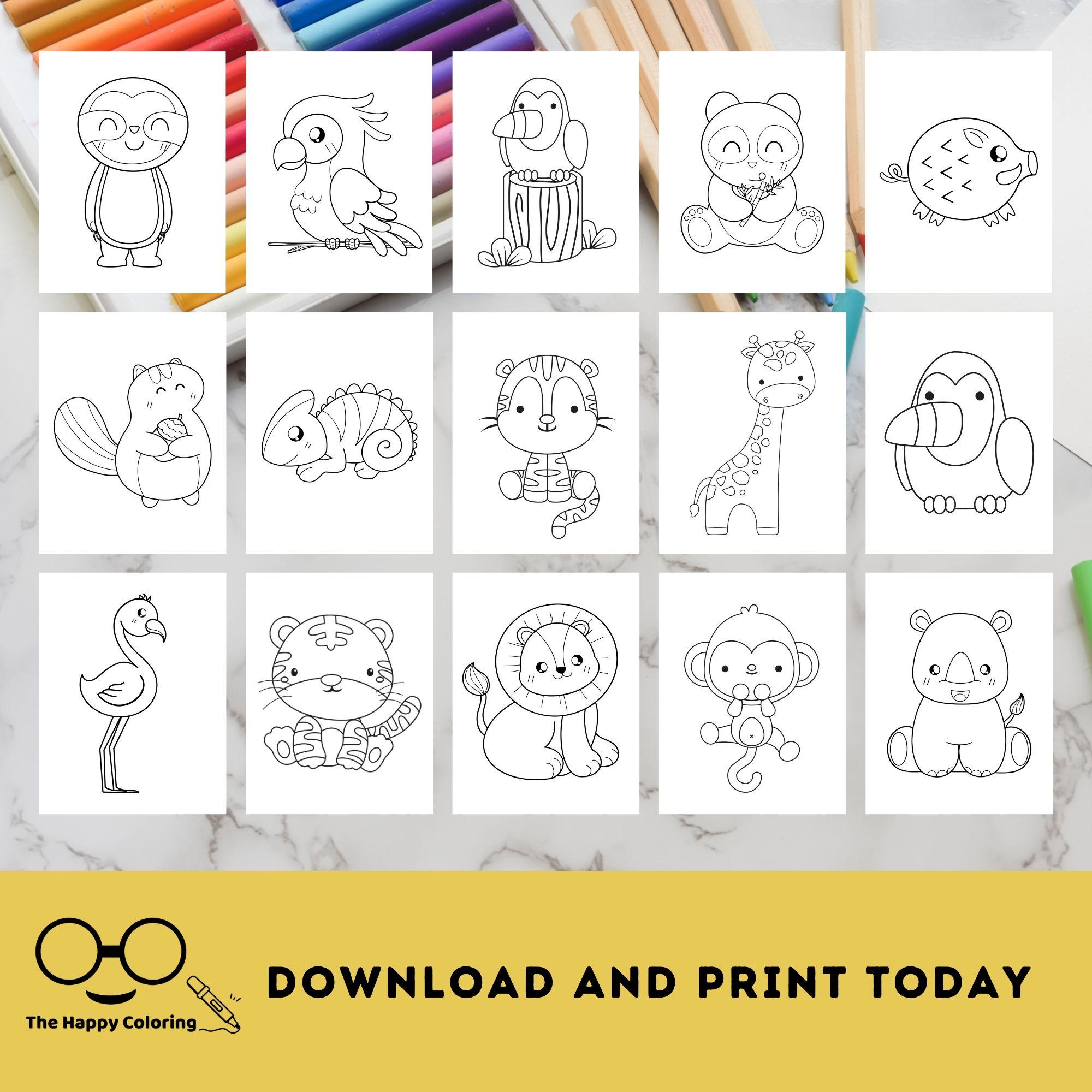 Cute Safari Coloring Pages | Printable Safari Animals | Coloring Pages ...