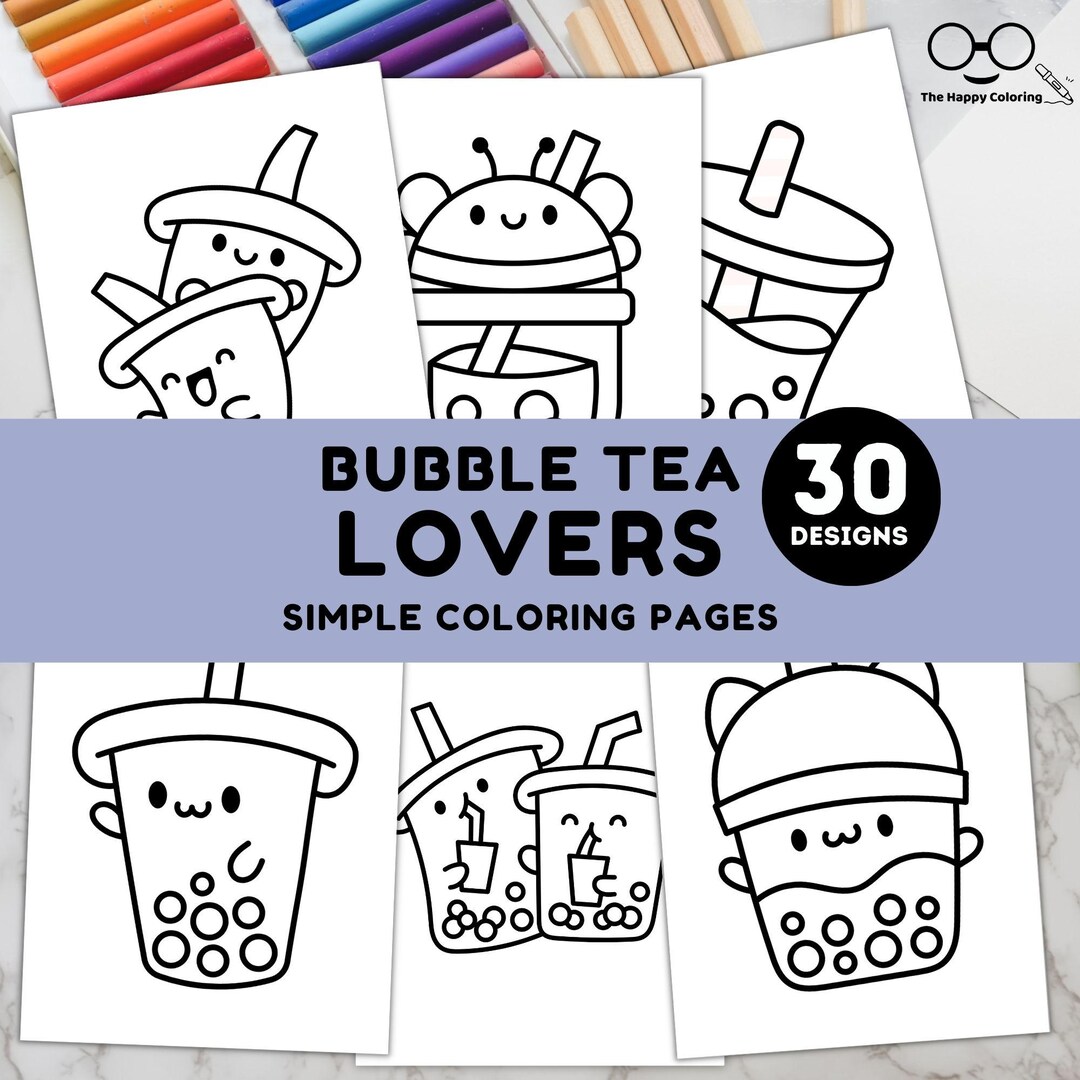 Bubble Tea Coloring Pages | 30 Printable Kawaii Boba Sheets for Teens ...