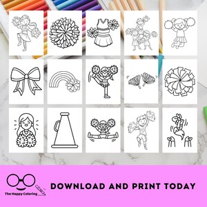Cheerleader Coloring Pages | 30 Printable Cheer-themed Sheets for Kids ...