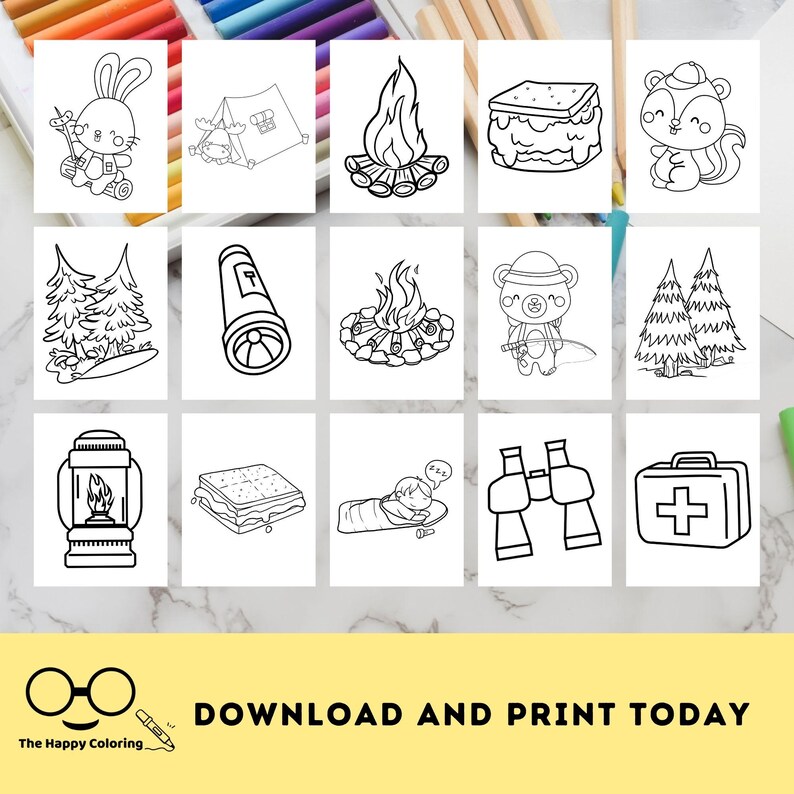 Camping Coloring Pages | 30 Printable Outdoor Adventure Sheets for Kids ...